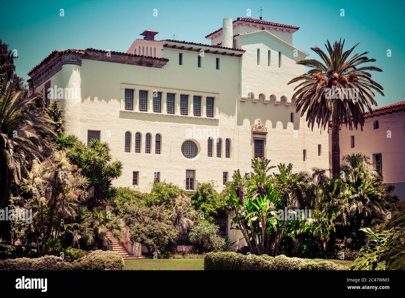 In the sunken garden area behind the Santa Barbara County Courthouse ...