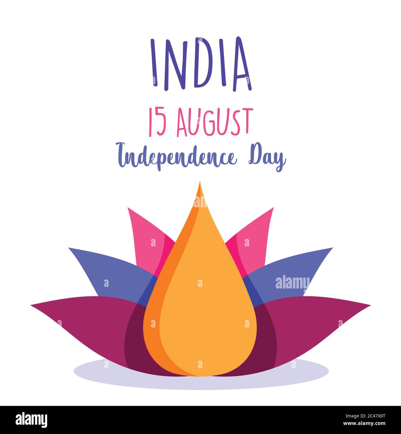 happy independence day india, lotus flower emblem national vector ...