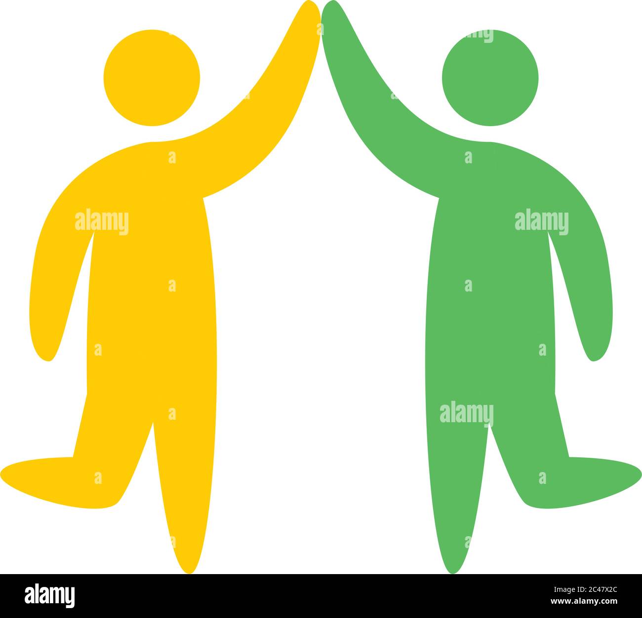 Avatars persons friends holding hands flat style icon design of ...