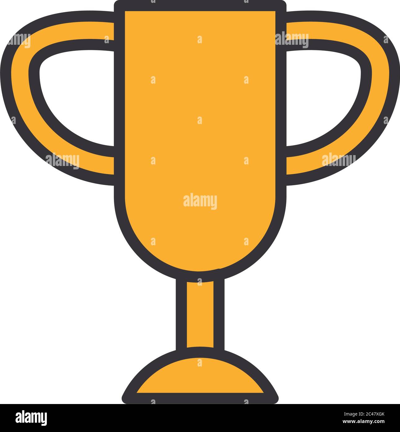 Trophy line and fill style icon design, Winner first position and ...