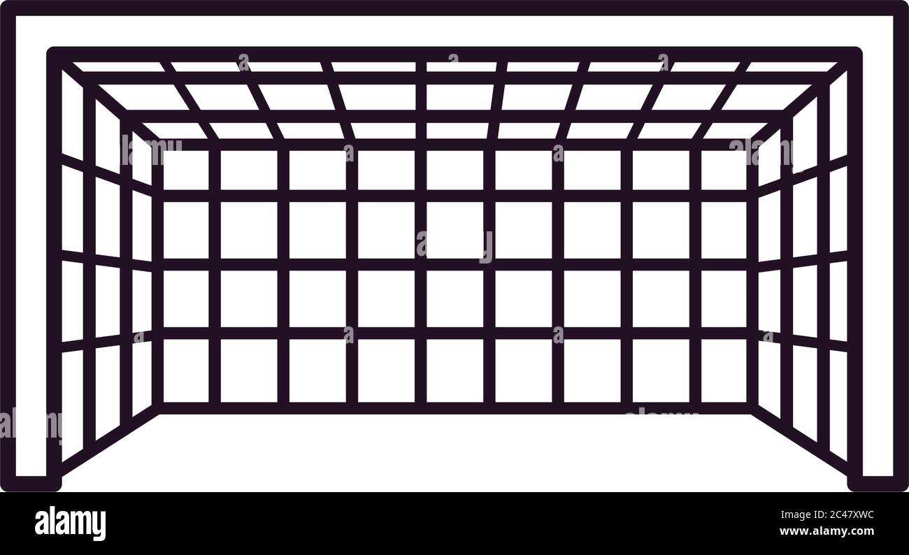 goal line style icon design, Soccer football sport hobby competition ...