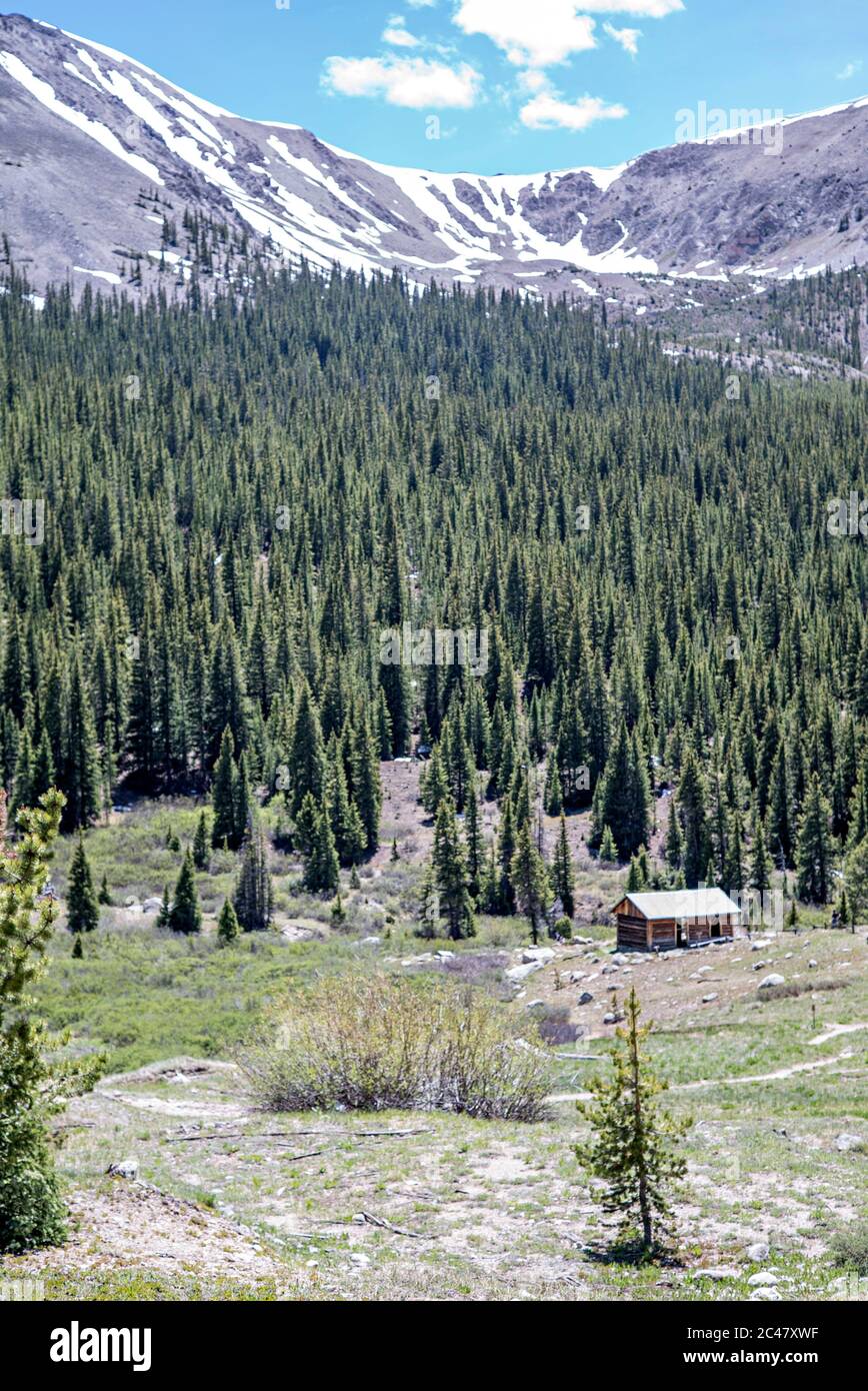 Ghost town ruins in the abandoned mining town of Independence, Colorado ...