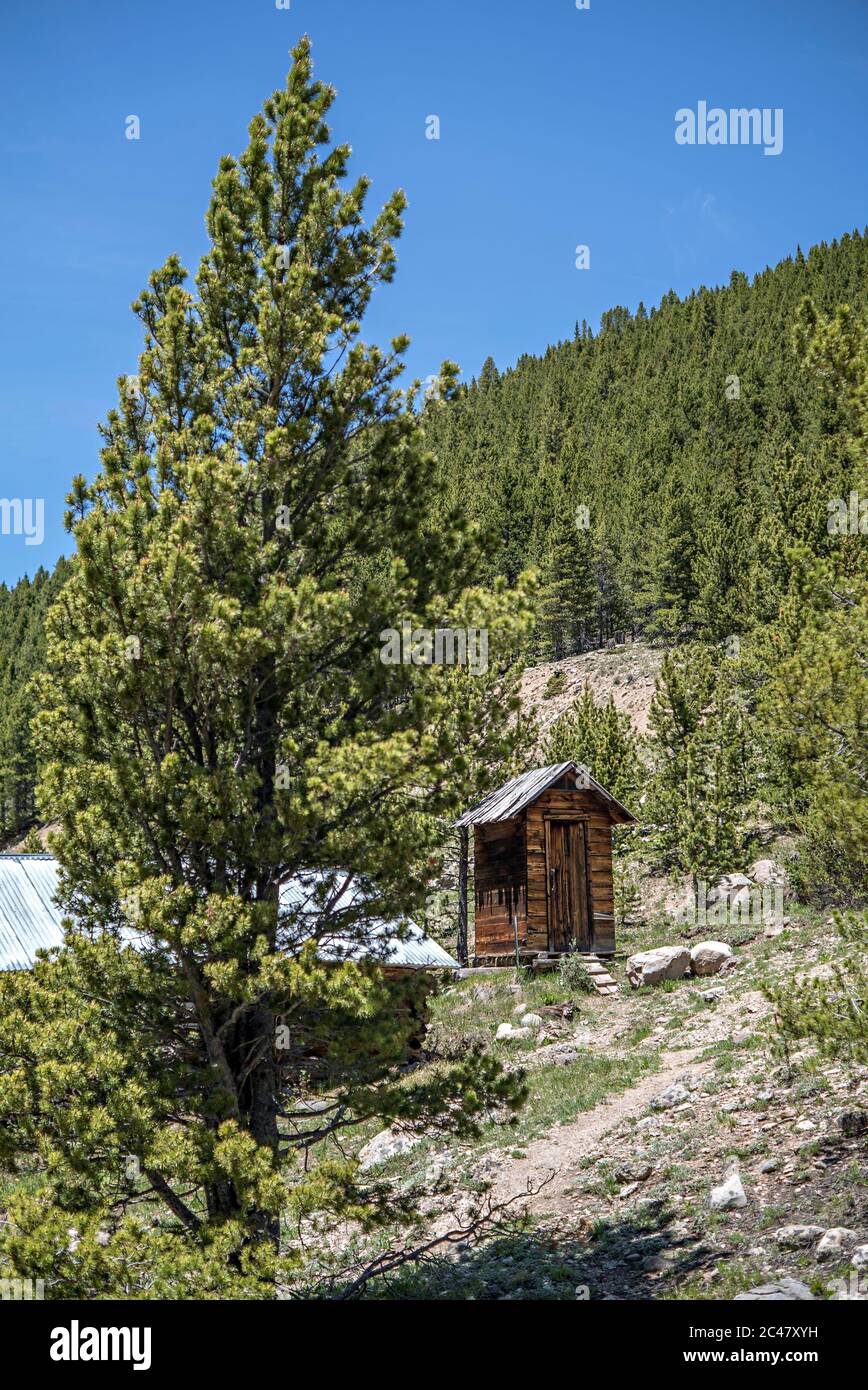 Abandoned ghost town ruins in the former mining settlement of ...