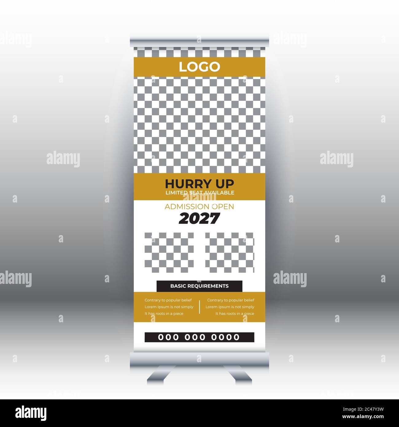 Education Roll up banner stand template. creative banner design. Kid ...