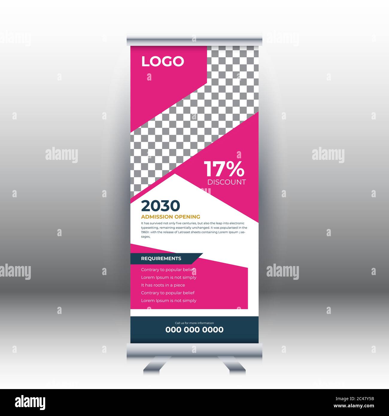 Education Roll up banner stand template. creative banner design. Kid ...