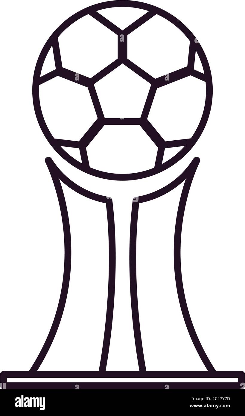 Ball trophy line style icon design, Soccer football sport hobby ...