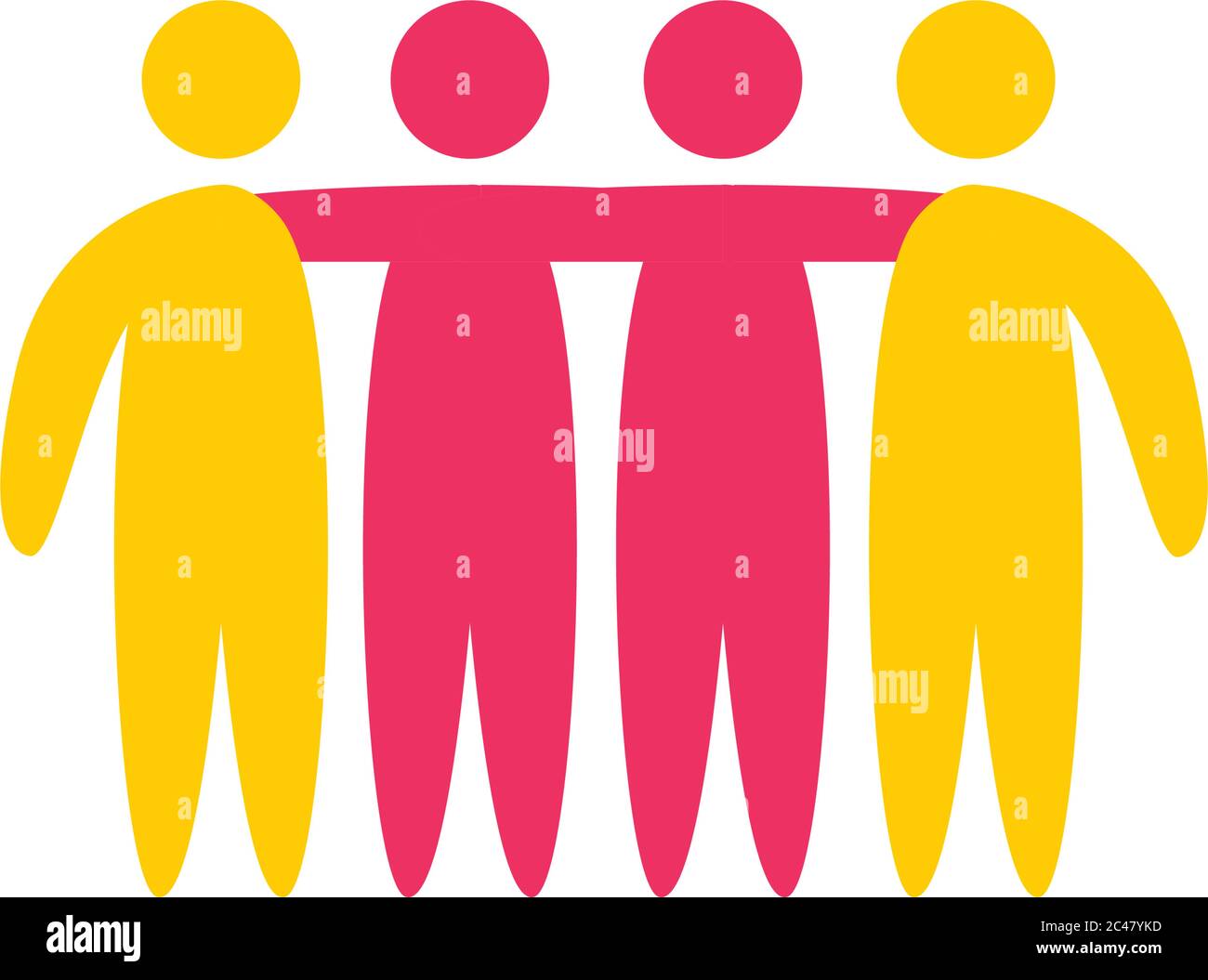 Avatars persons friends hugging flat style icon design of friendship ...