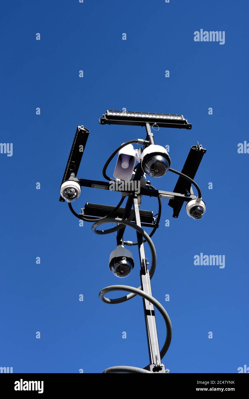 Security camera tower hi-res stock photography and images - Alamy