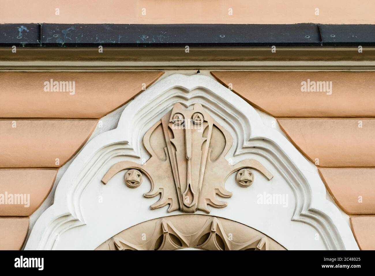 Decorative architectural facade in Prague, Czech Republic Stock Photo ...