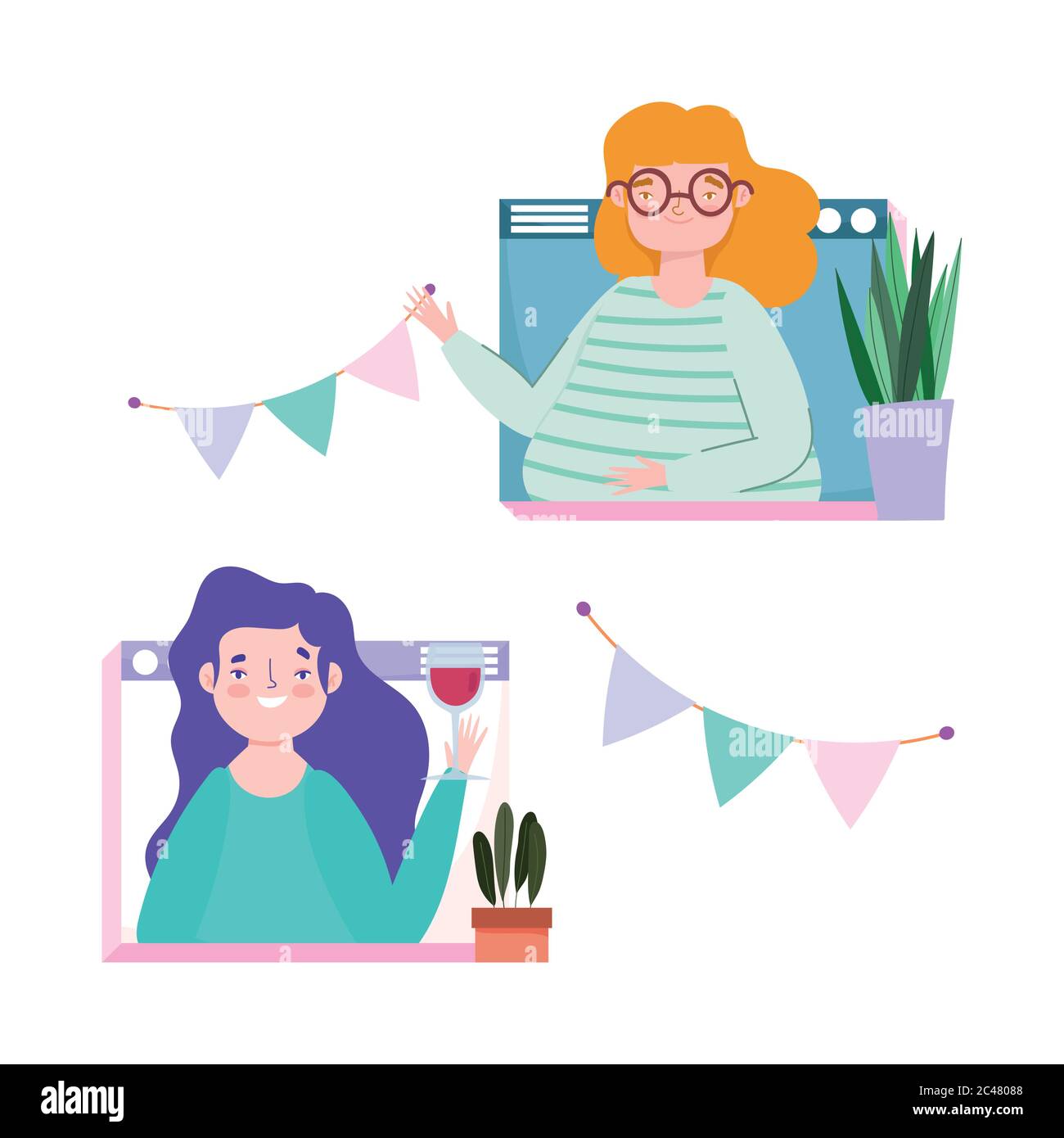 online party, birthday or meeting friends, women website celebration ...