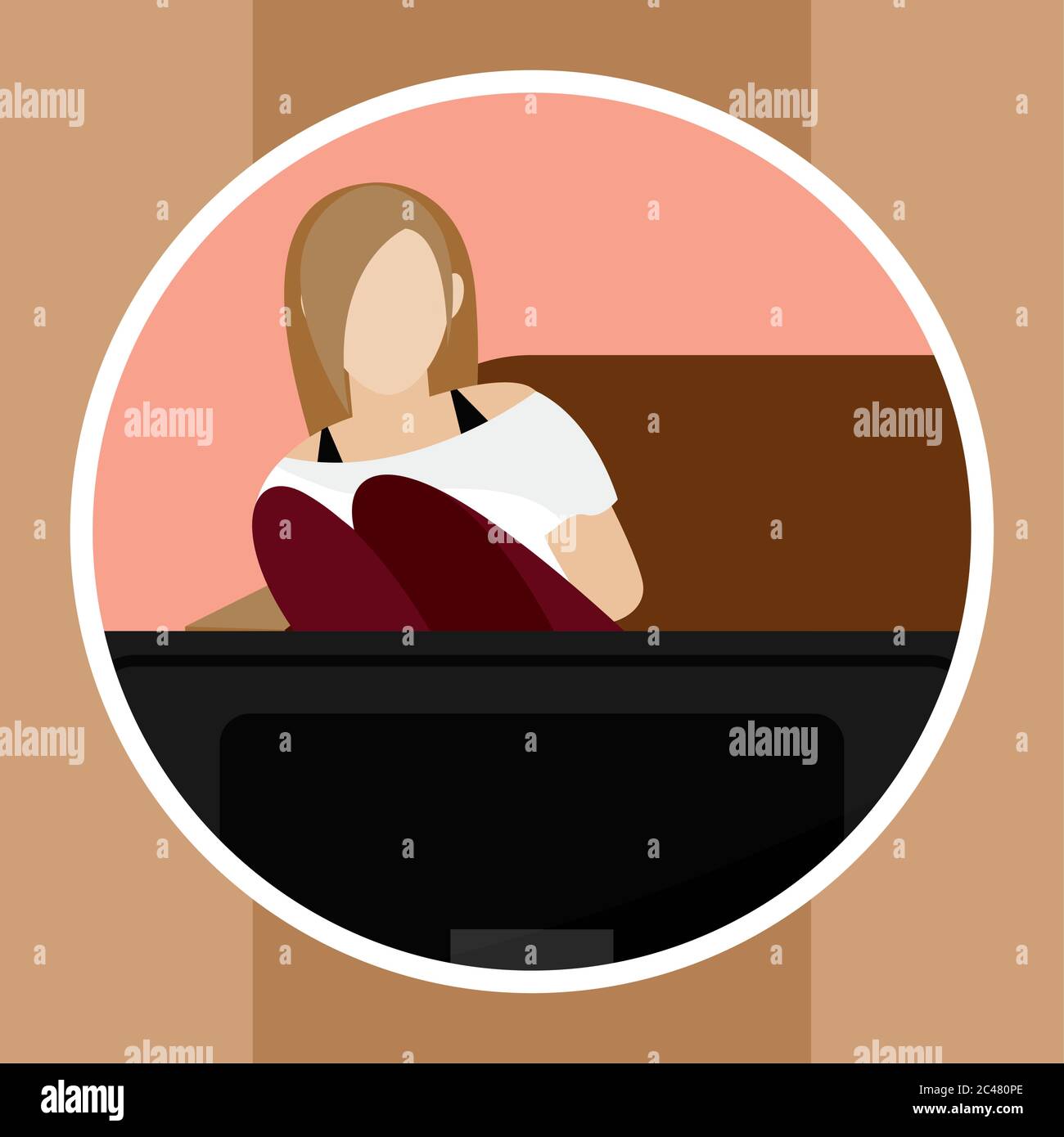 Woman watching television Stock Vector Image & Art - Alamy