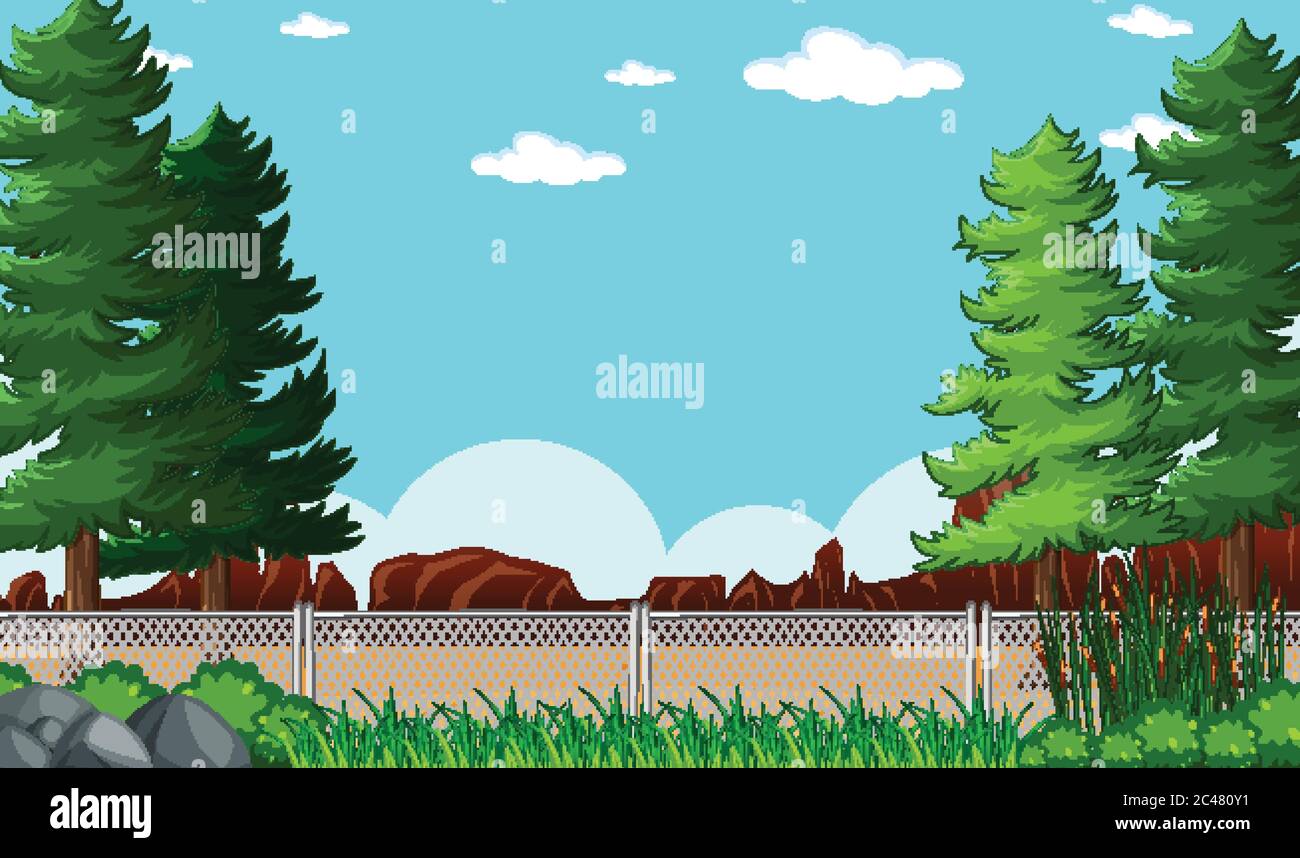 Empty background nature park scenery illustration Stock Vector Image ...