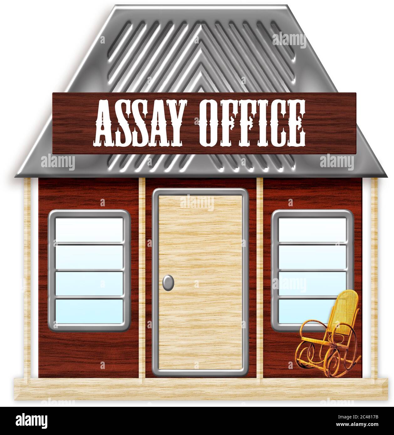 An illustration of an assay office building on a white background Stock ...