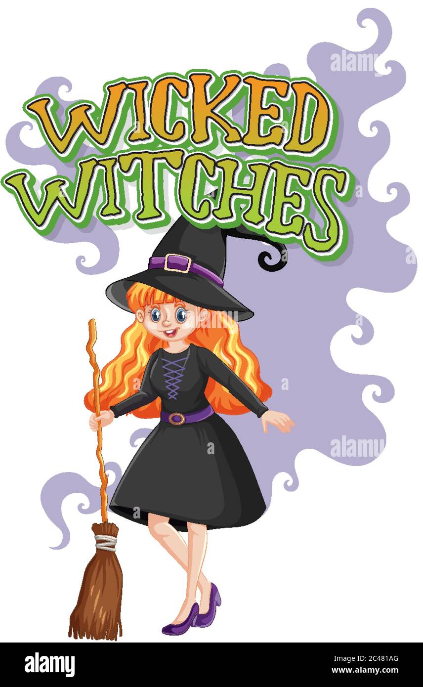 Wicked witches logo on white background illustration Stock Vector Image ...