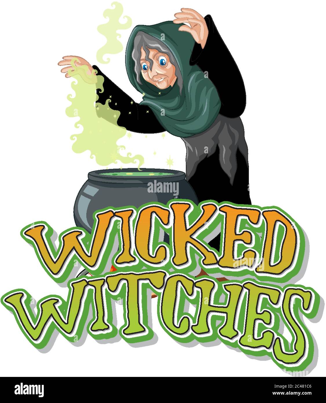 Wicked witches logo on white background illustration Stock Vector Image ...