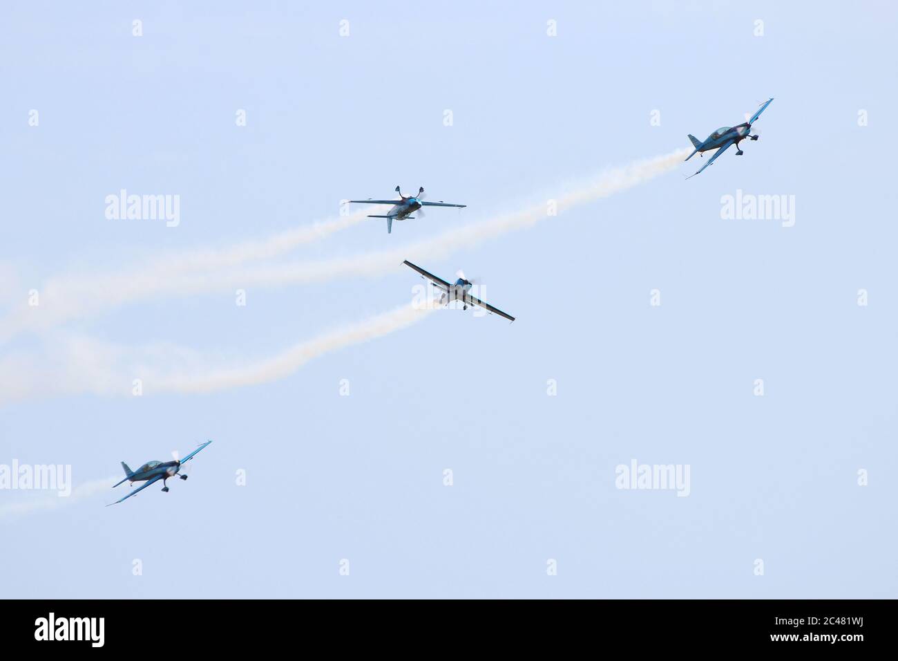 The Blades aerobatic team, during their display at the RAF Leuchars ...