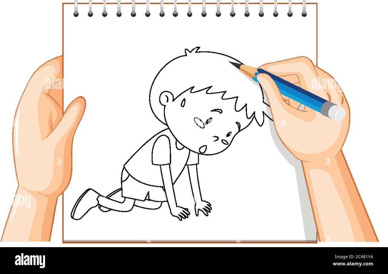 Person writing sad Stock Vector Images - Alamy