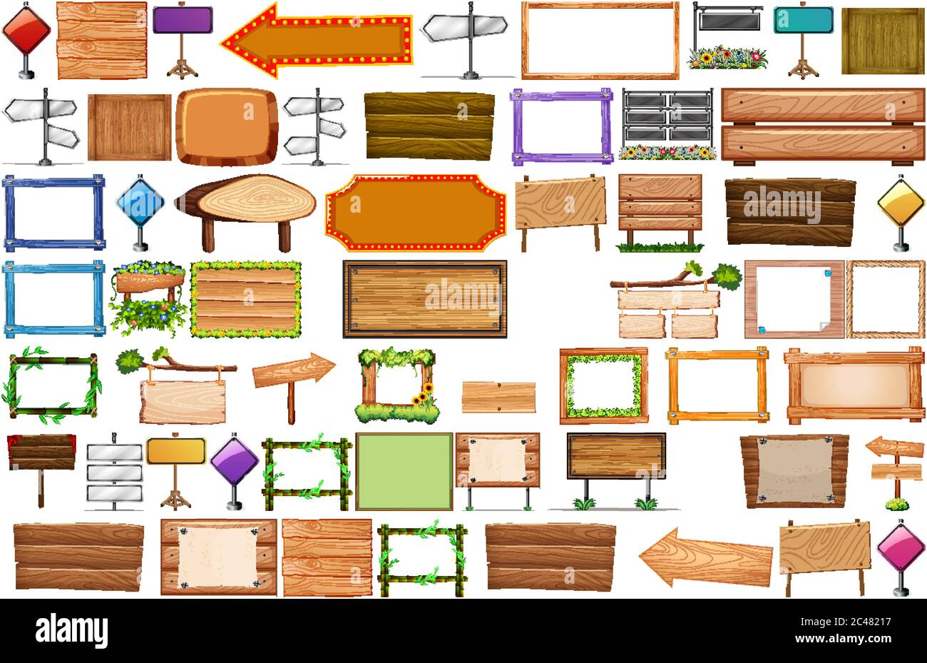 Set of various type of sign banner illustration Stock Vector Image ...