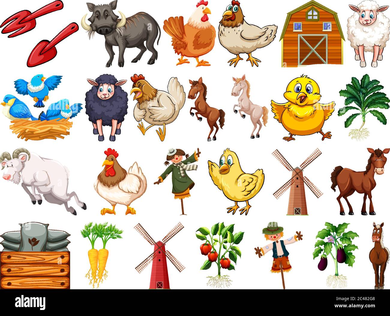 Set of farm element illustration Stock Vector Image & Art - Alamy