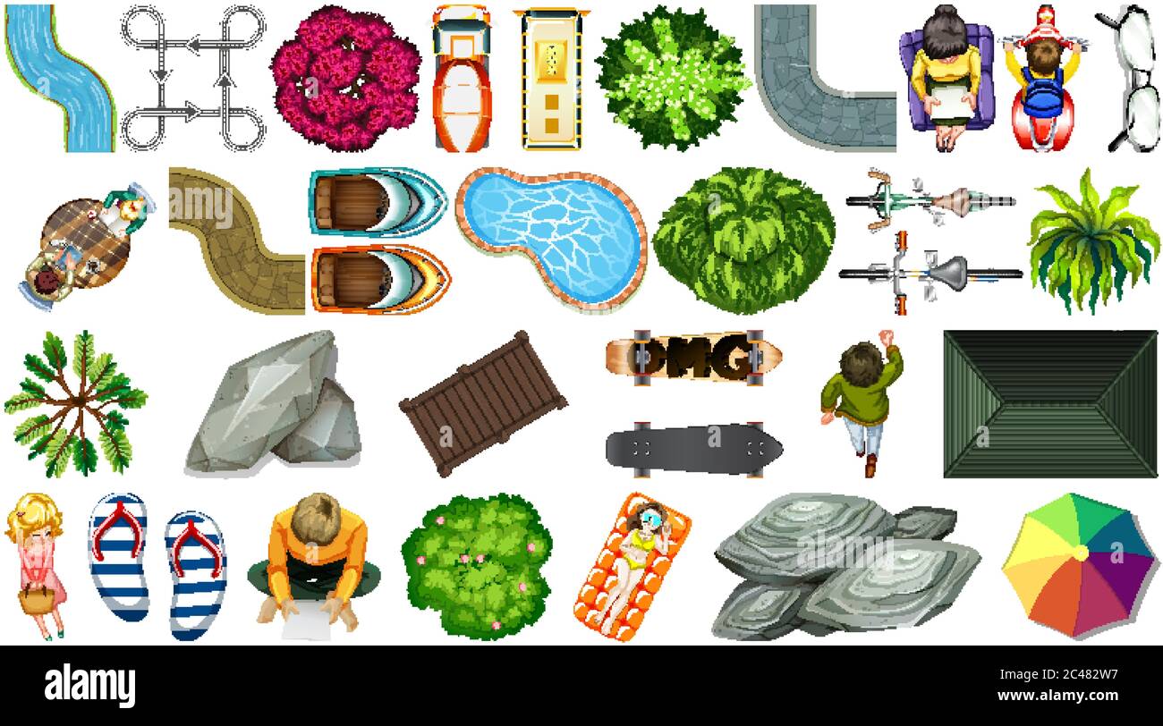 Set of element house decorations isolated illustration Stock Vector ...