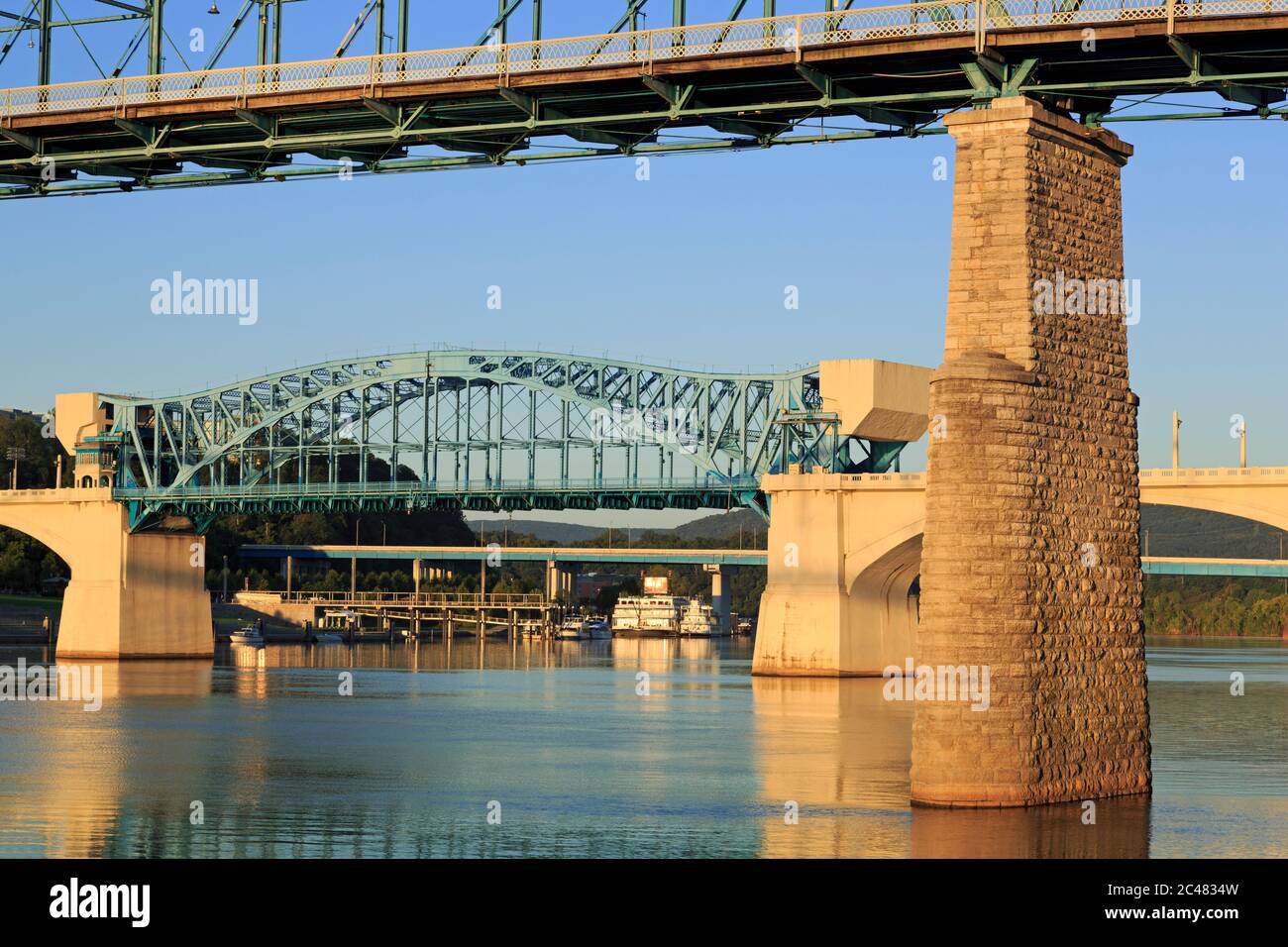 Bridges over the Tennessee River,Chattanooga,Tennessee,USA Stock Photo ...