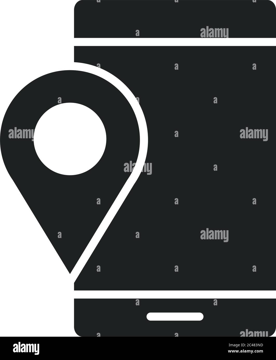 mobile phone or smartphone gps navigation pointer location electronic ...