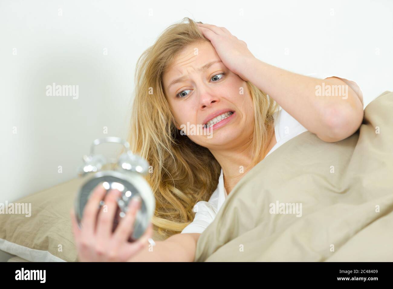 Woman Waking Up Late