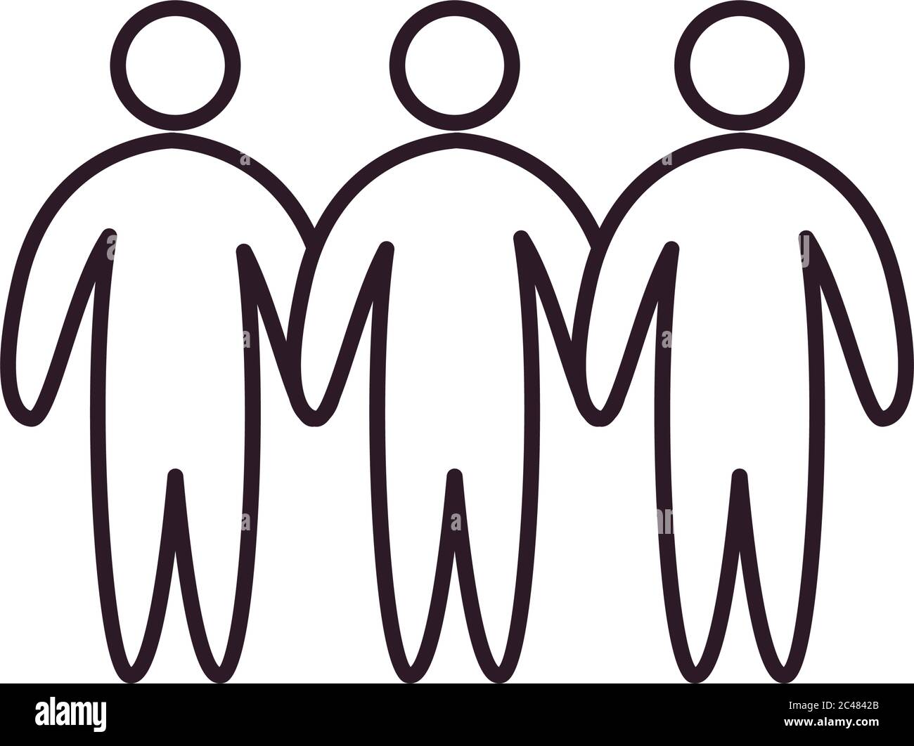 Avatars persons friends holding hands line style icon design of ...