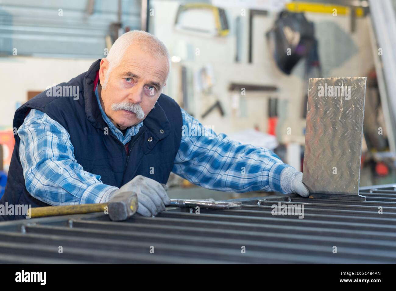 senior factory worker Stock Photo - Alamy