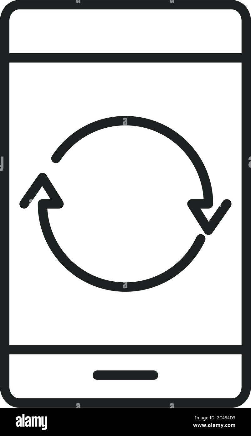 mobile phone or smartphone reload arrows, electronic technology device ...