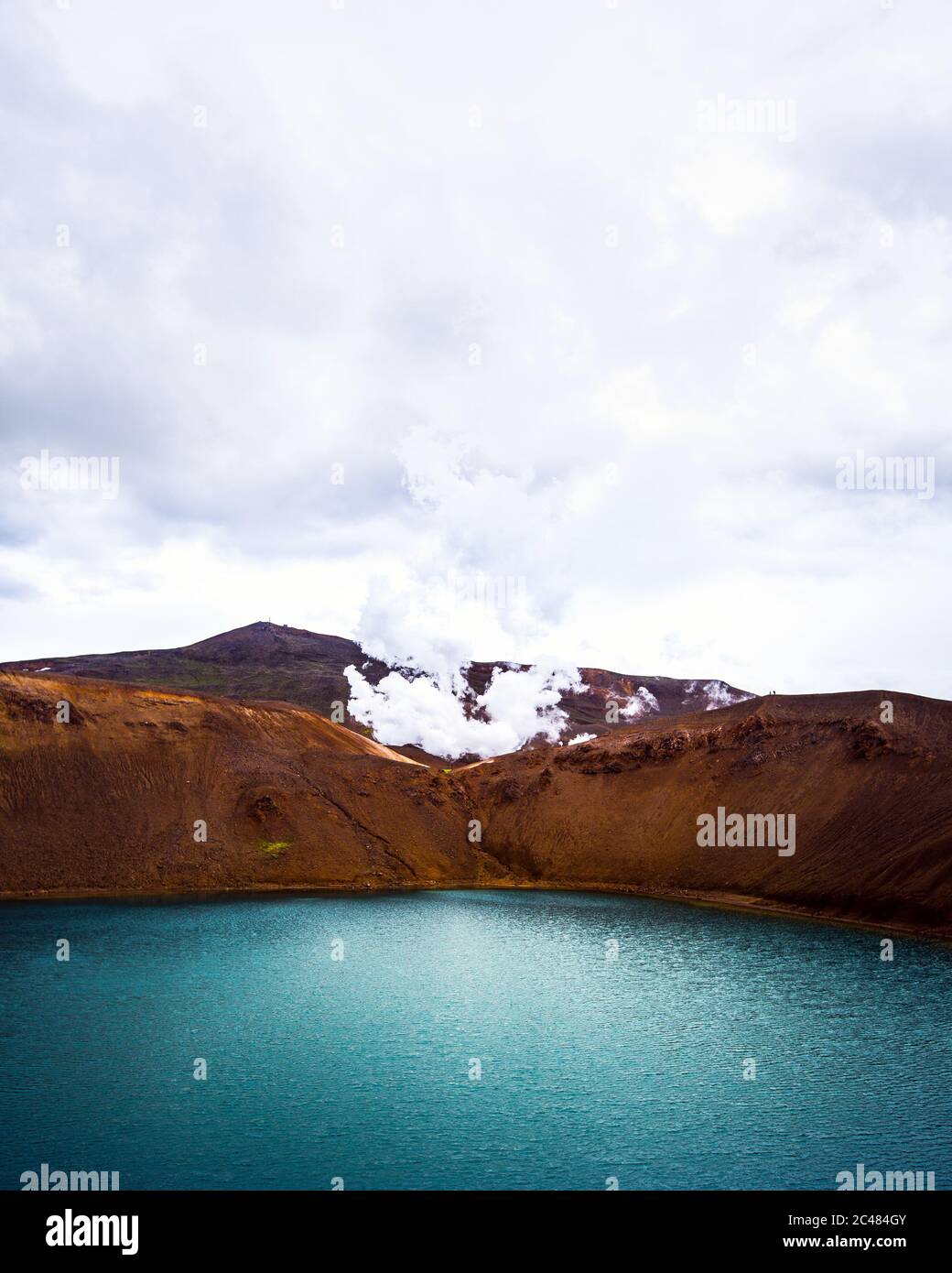 Crystal Blue Waters of the Myvatn Geothermal Crater in Northern Iceland ...