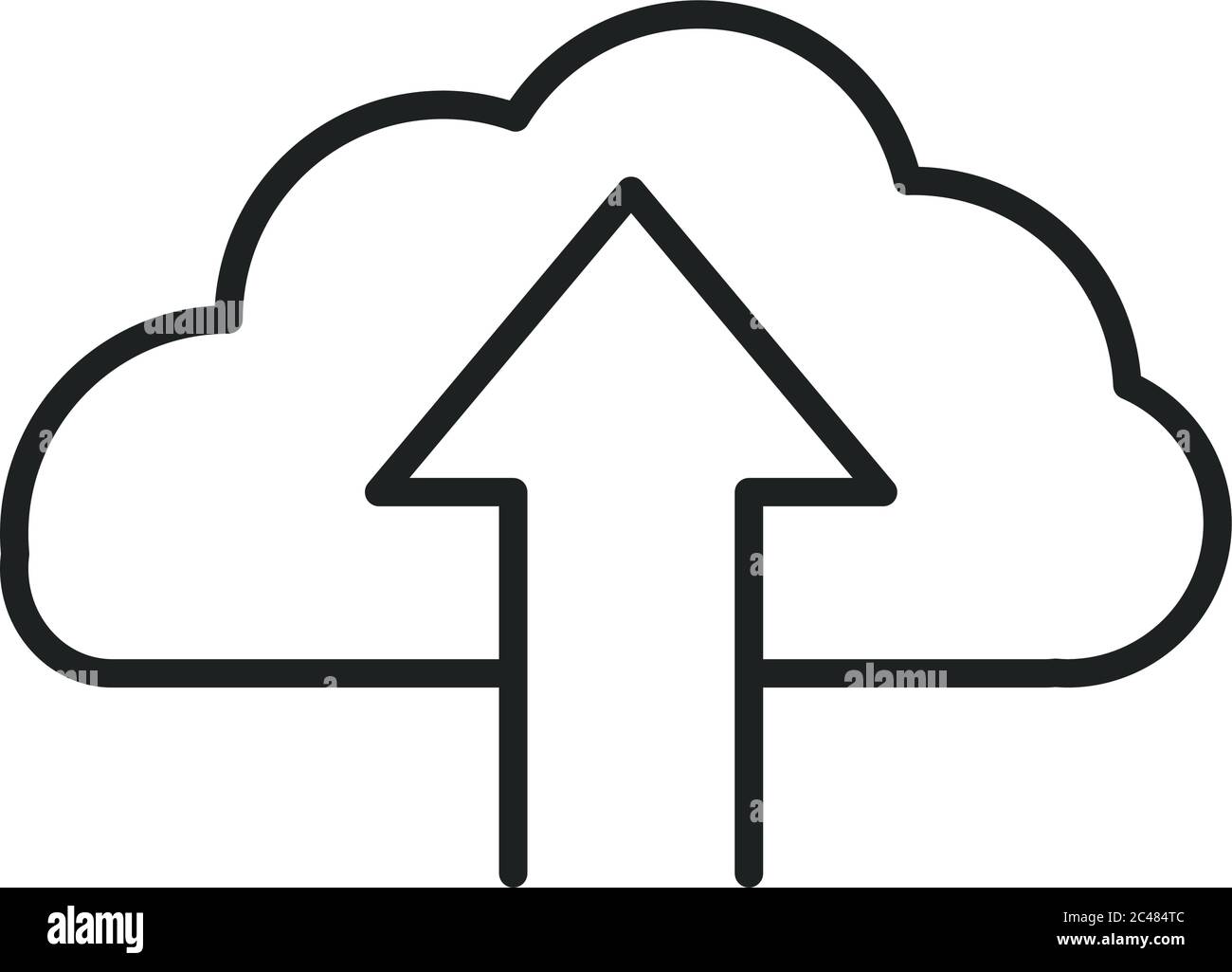 cloud computing upload data server line style icon vector illustration Stock Vector Image & Art ...