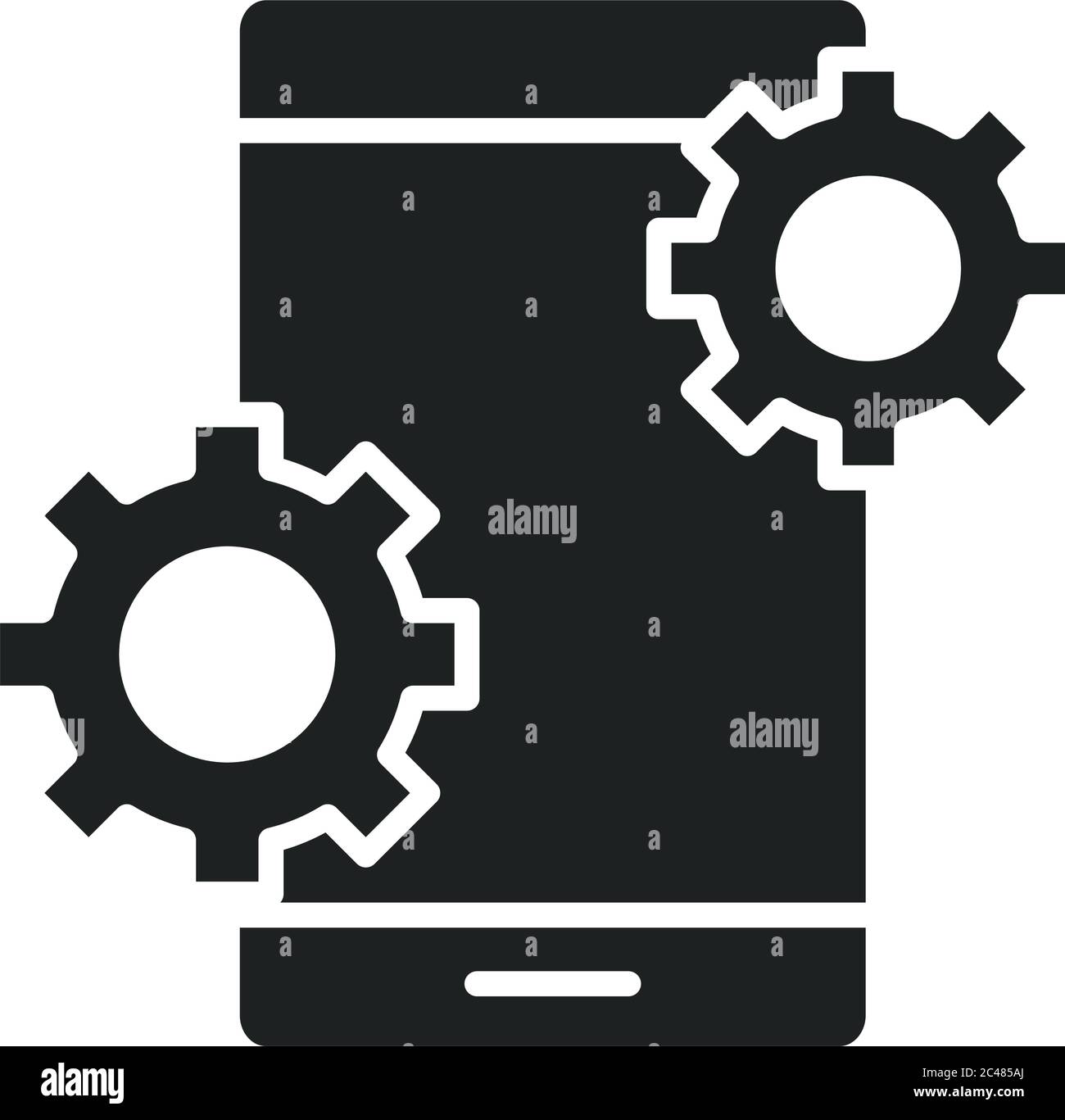 mobile phone or smartphone settings electronic device silhouette style ...