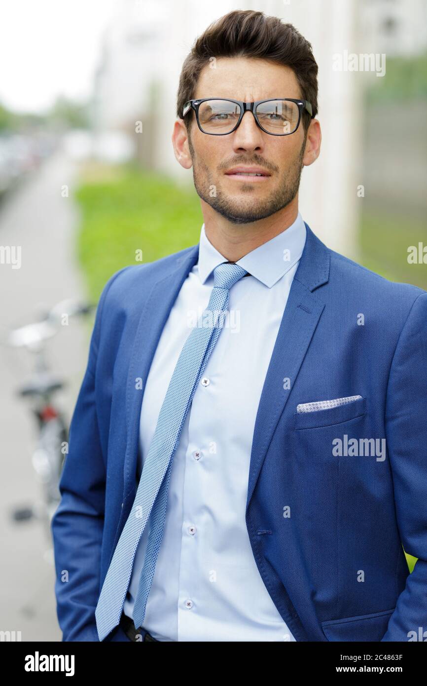 portrait of a confident male manager outdoor Stock Photo - Alamy
