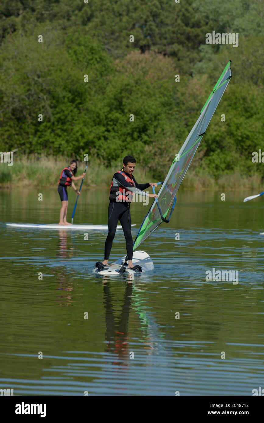 Practice wind surfer hi-res stock photography and images - Alamy