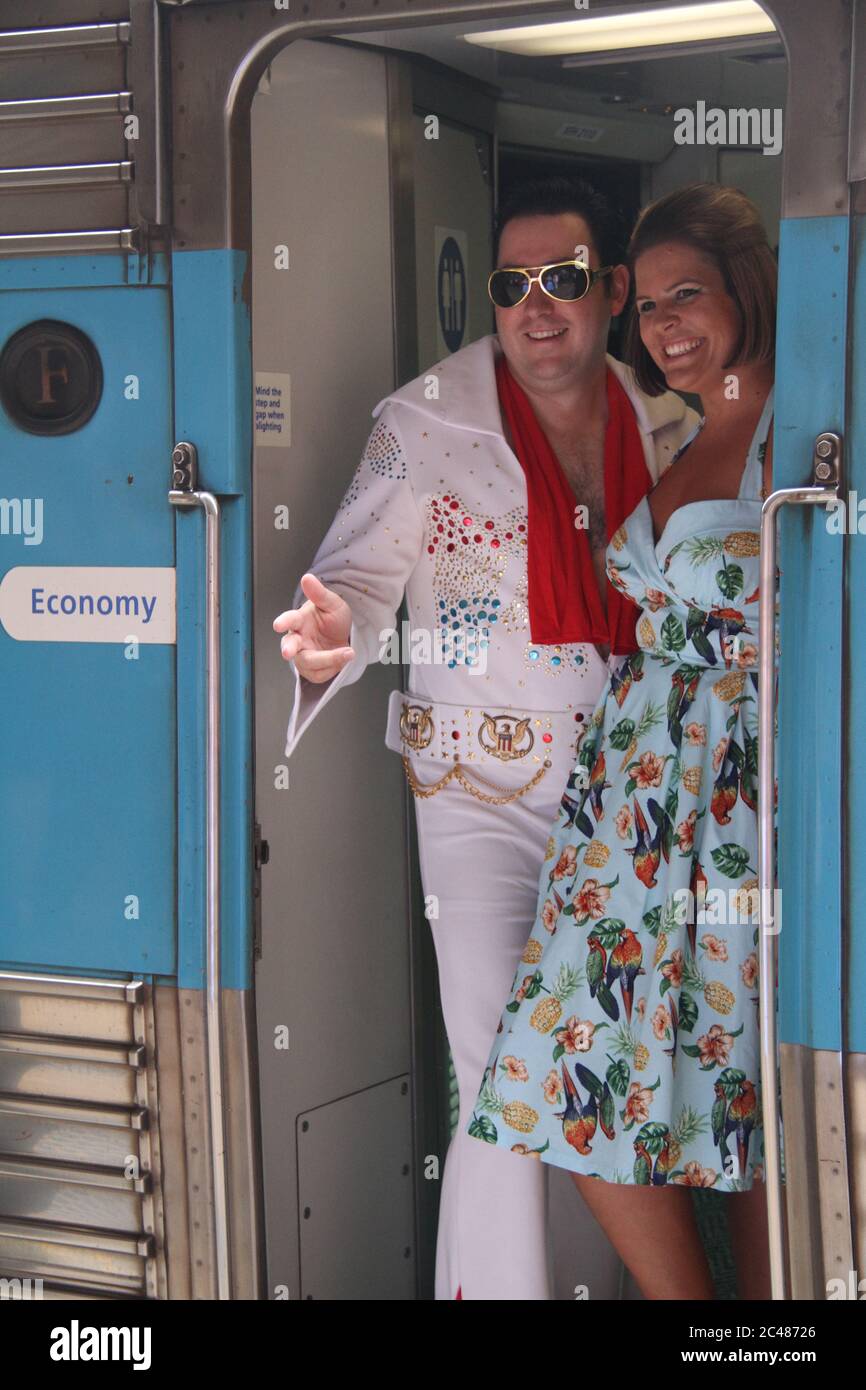 Onboard the Elvis Express train to the 2014 NSW TrainLink Parkes Elvis ...