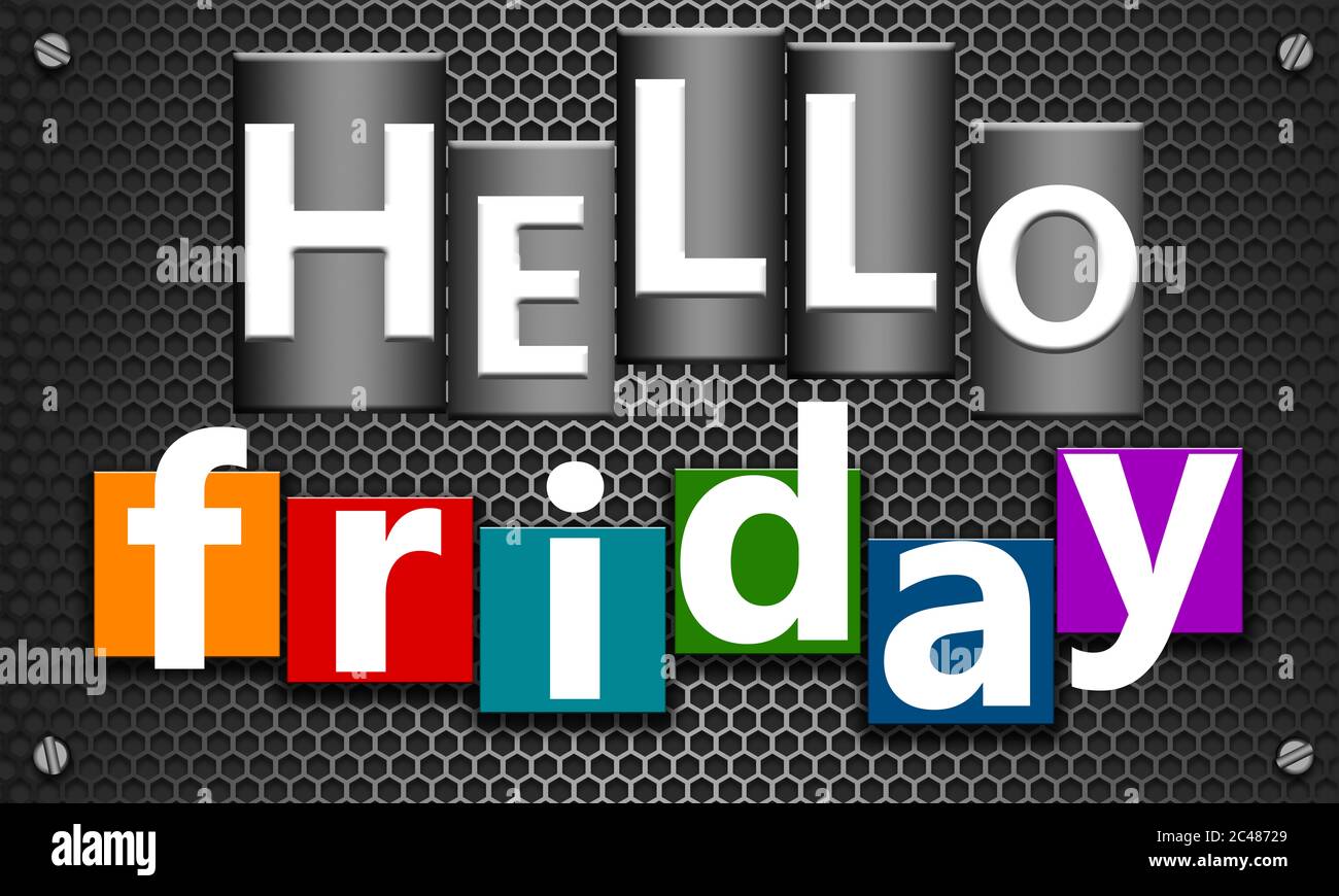 Hello friday word on mesh hexagon background, 3d rendering Stock Photo ...