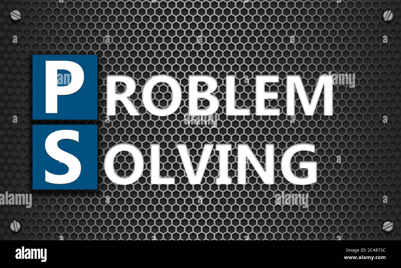 Problem solving concept on mesh hexagon background, 3d rendering Stock ...