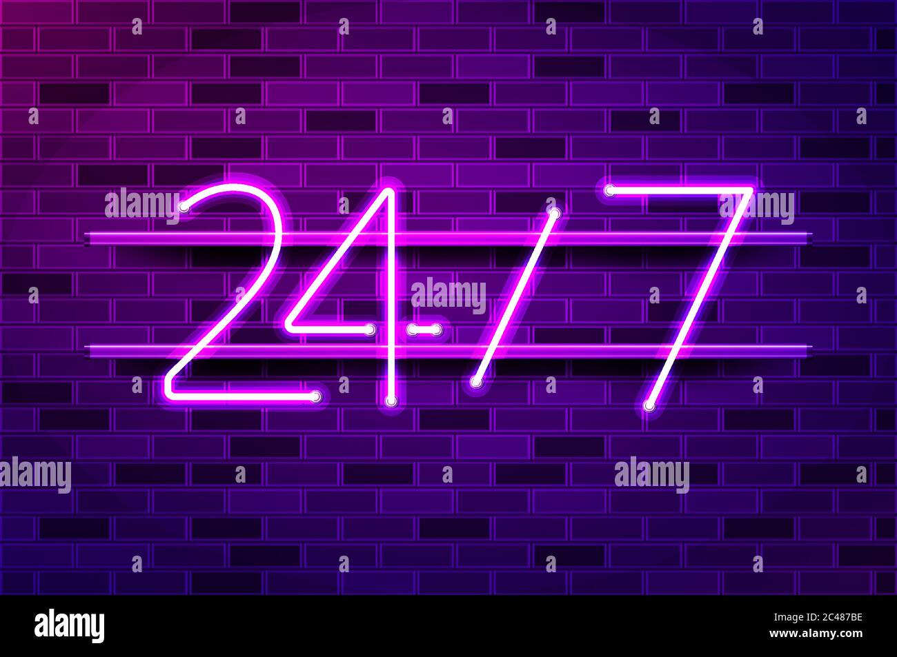 24 7 neon Stock Vector Images - Alamy