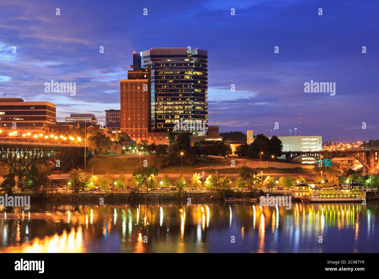 Downtown skyline & Tennessee River,Knoxville,Tennessee,USA Stock Photo ...