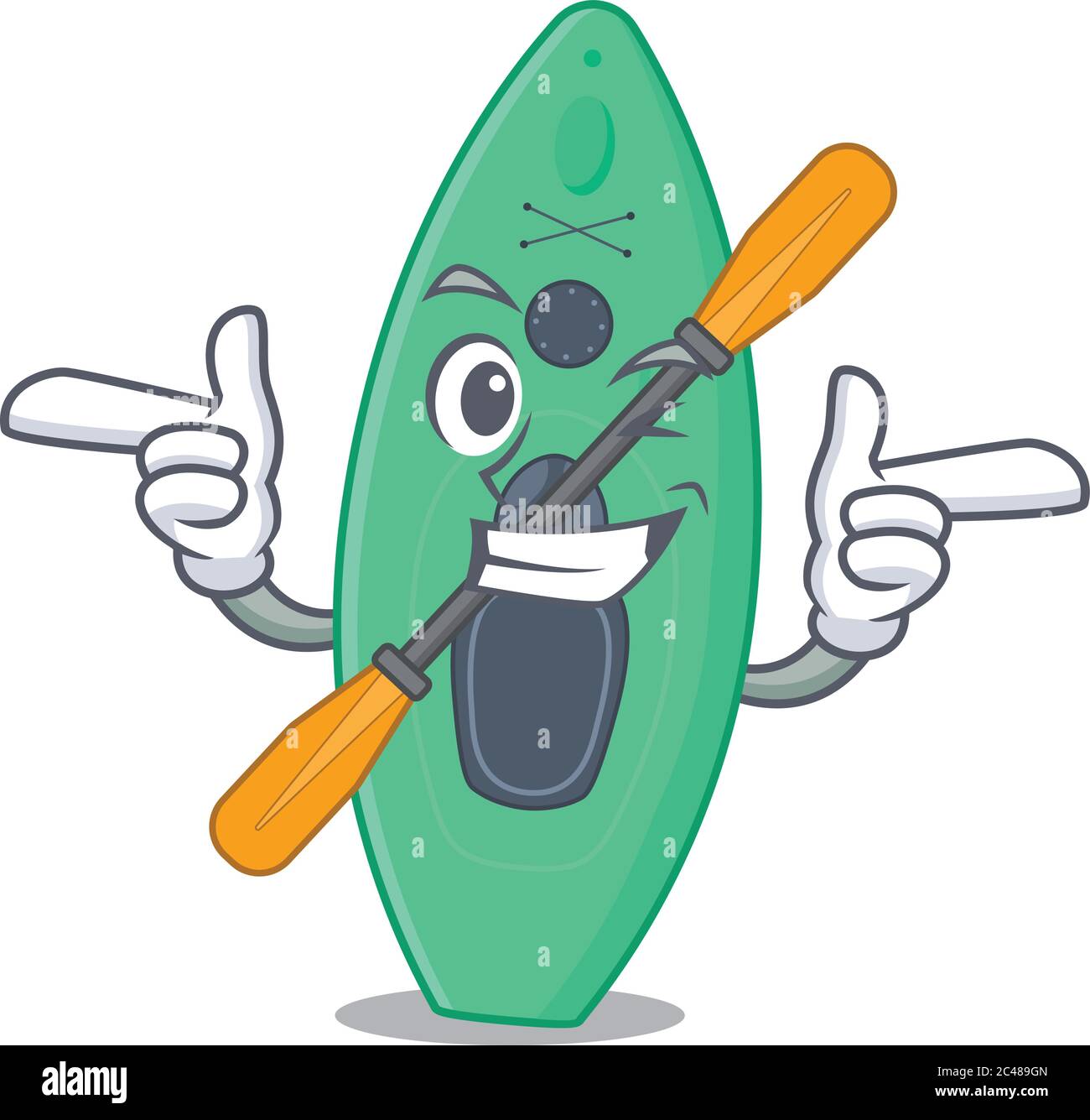 Caricature design concept of canoe with funny wink eye Stock Vector ...