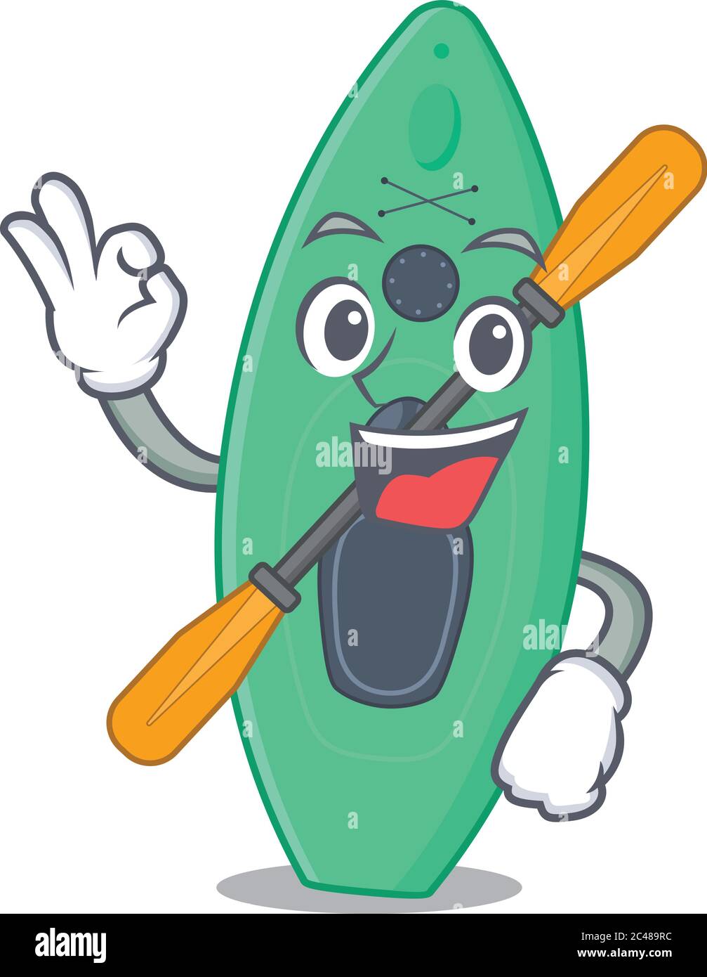 Canoe cartoon mascot design with Okay finger poses Stock Vector Image ...