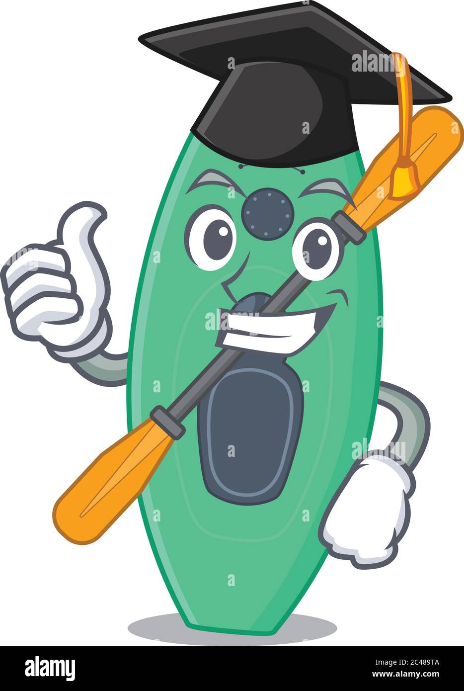 Canoe caricature picture design with hat for graduation ceremony Stock ...