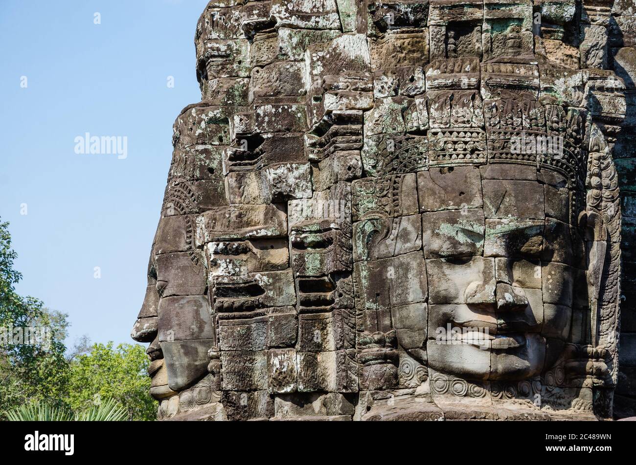 Smiling Faces of Bayon Temple in Angkor Thom is The Heritage of Khmer ...