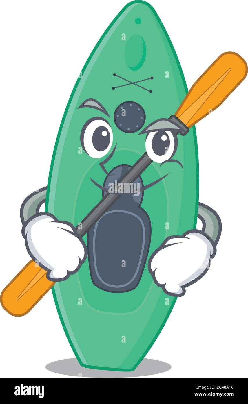 A cute caricature picture of canoe having confident gesture Stock ...