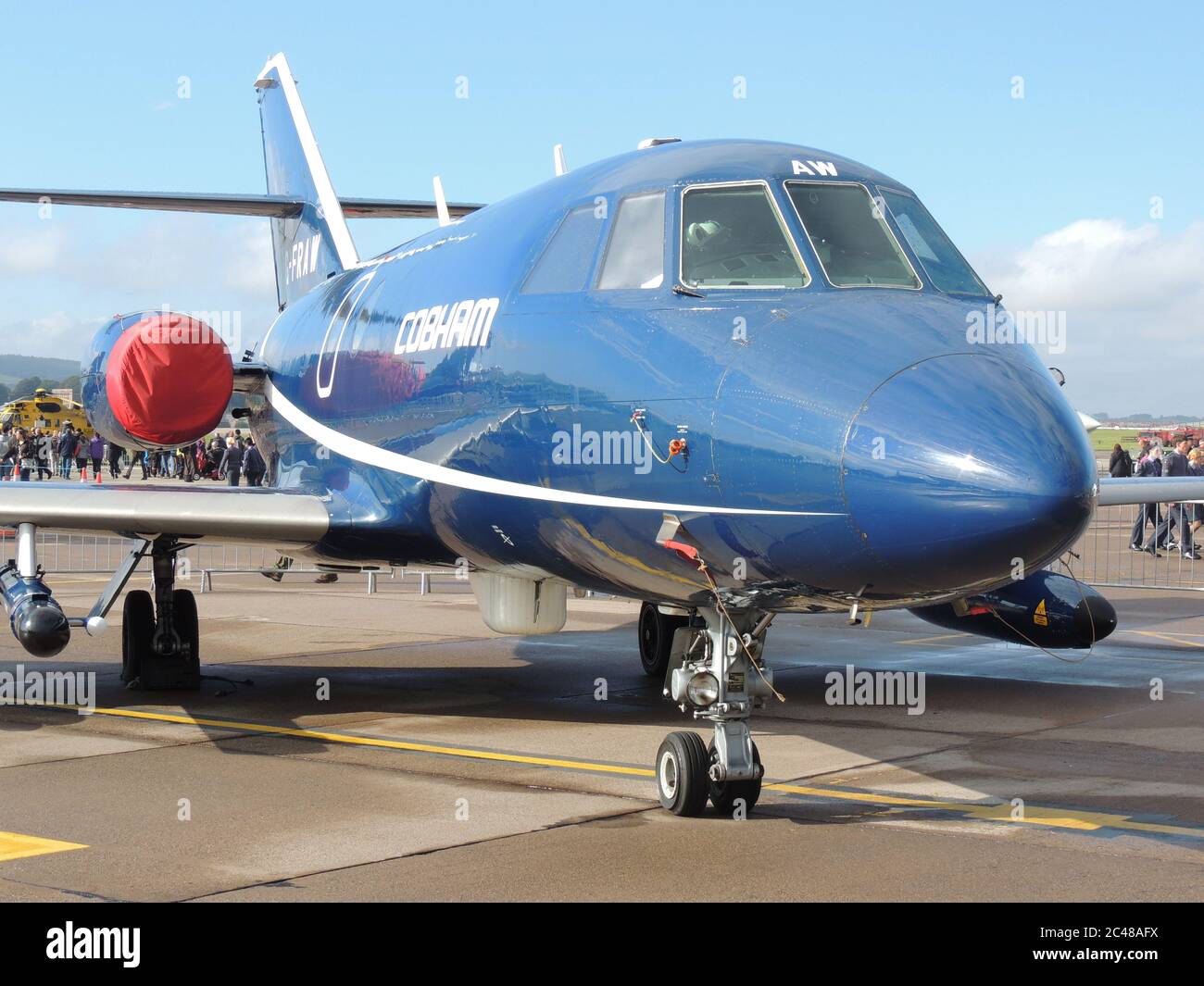 G-FRAW, a Dassault Falcon 20 operated by Cobham Aviation Services, on ...