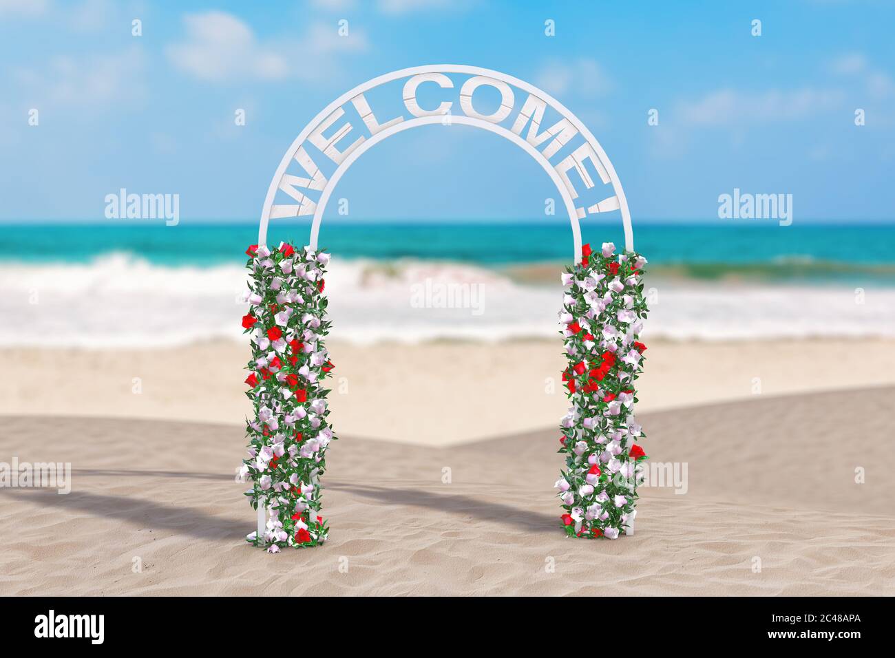 Summer Vacation Concept. Beautiful Decor Arc, Gate or Portal with ...