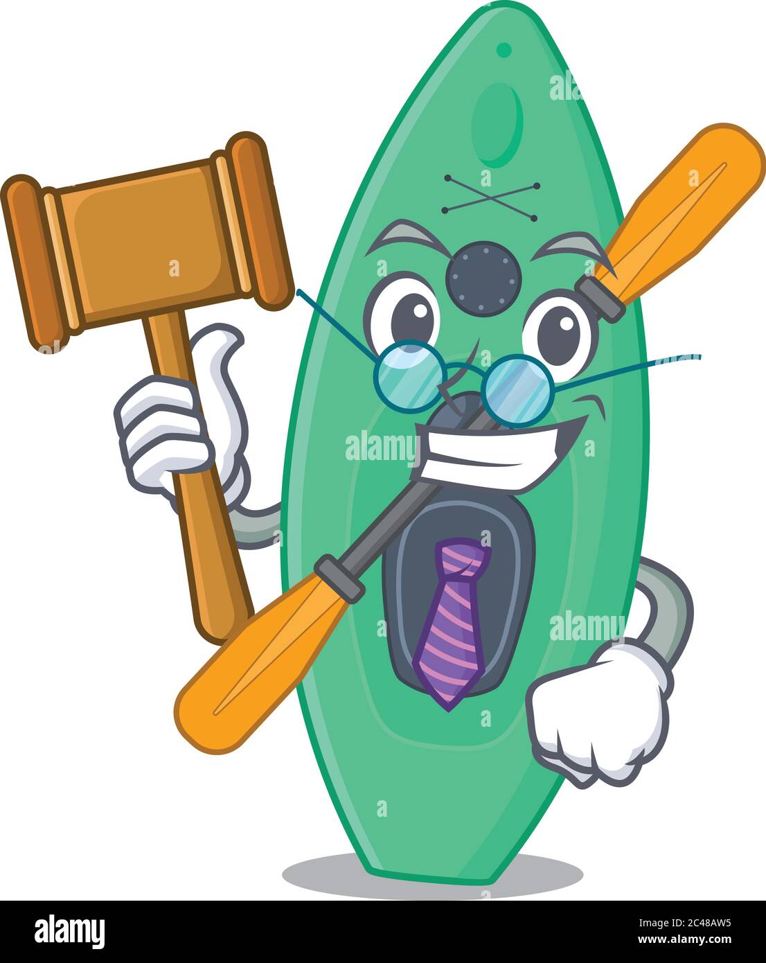 A judicious judge of canoe caricature concept wearing glasses Stock ...