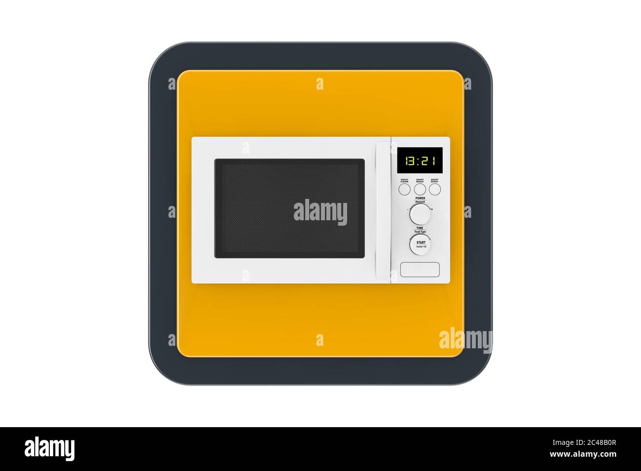 White Microwave Oven Touchpoint Web Icon Button on a white background ...