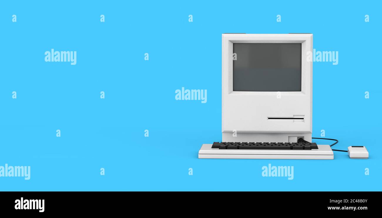 Retro Personal Computer The System Unit Monitor Keyboard And Mouse
